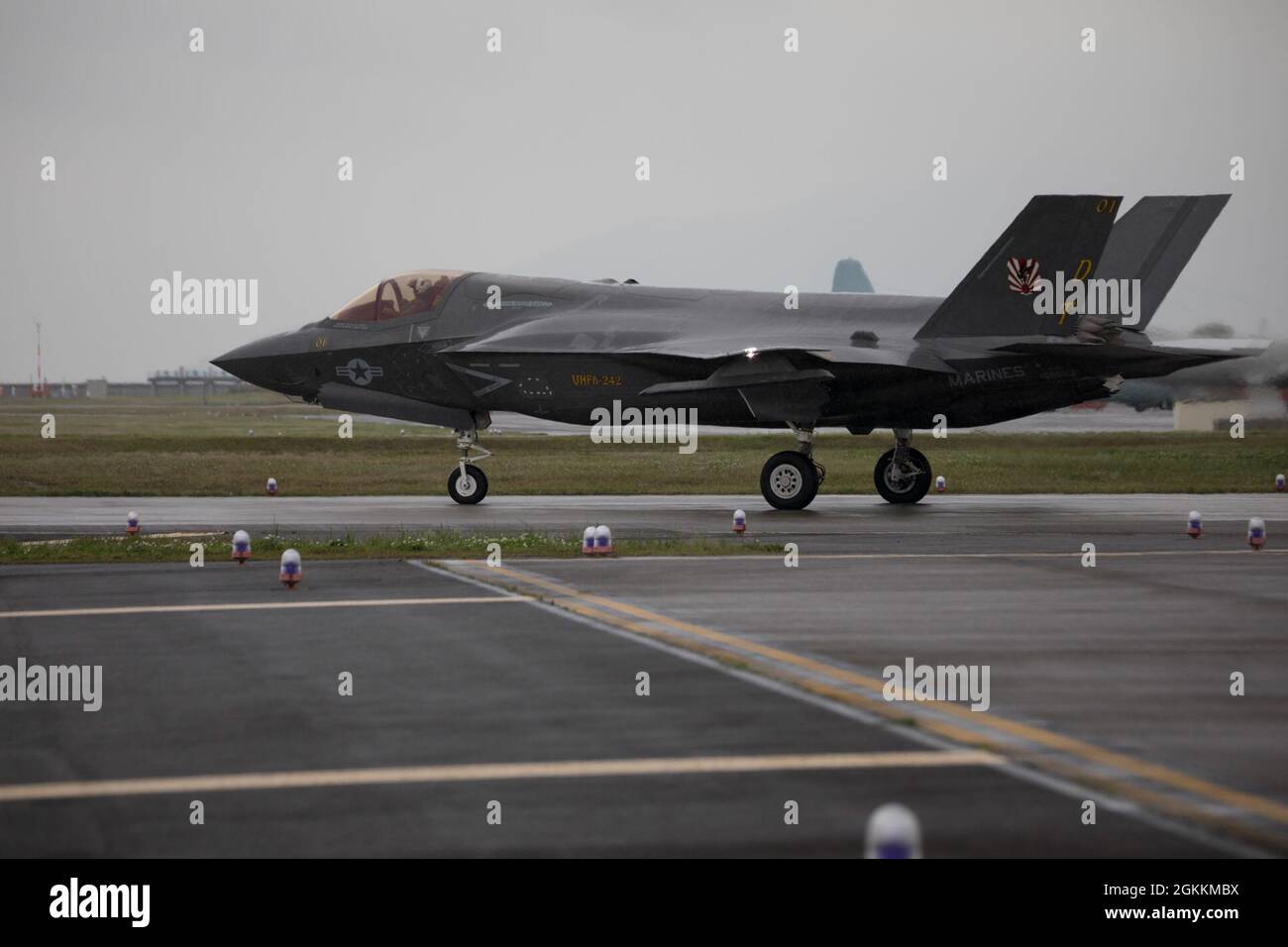 A U.S. Marine Corps F-35B Lightning II aircraft with Marine Fighter ...
