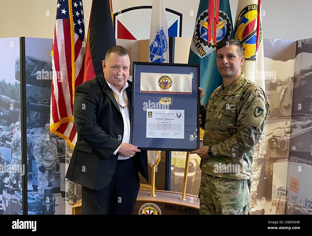 The commander of the 405th Army Field Support Brigade, Col. Brad Bane ...