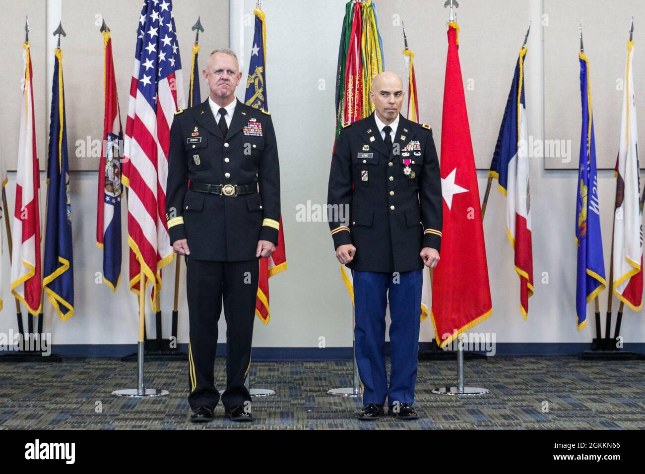 U.S. Army Brig. Gen. John Gentry (left), commander of the Marietta ...