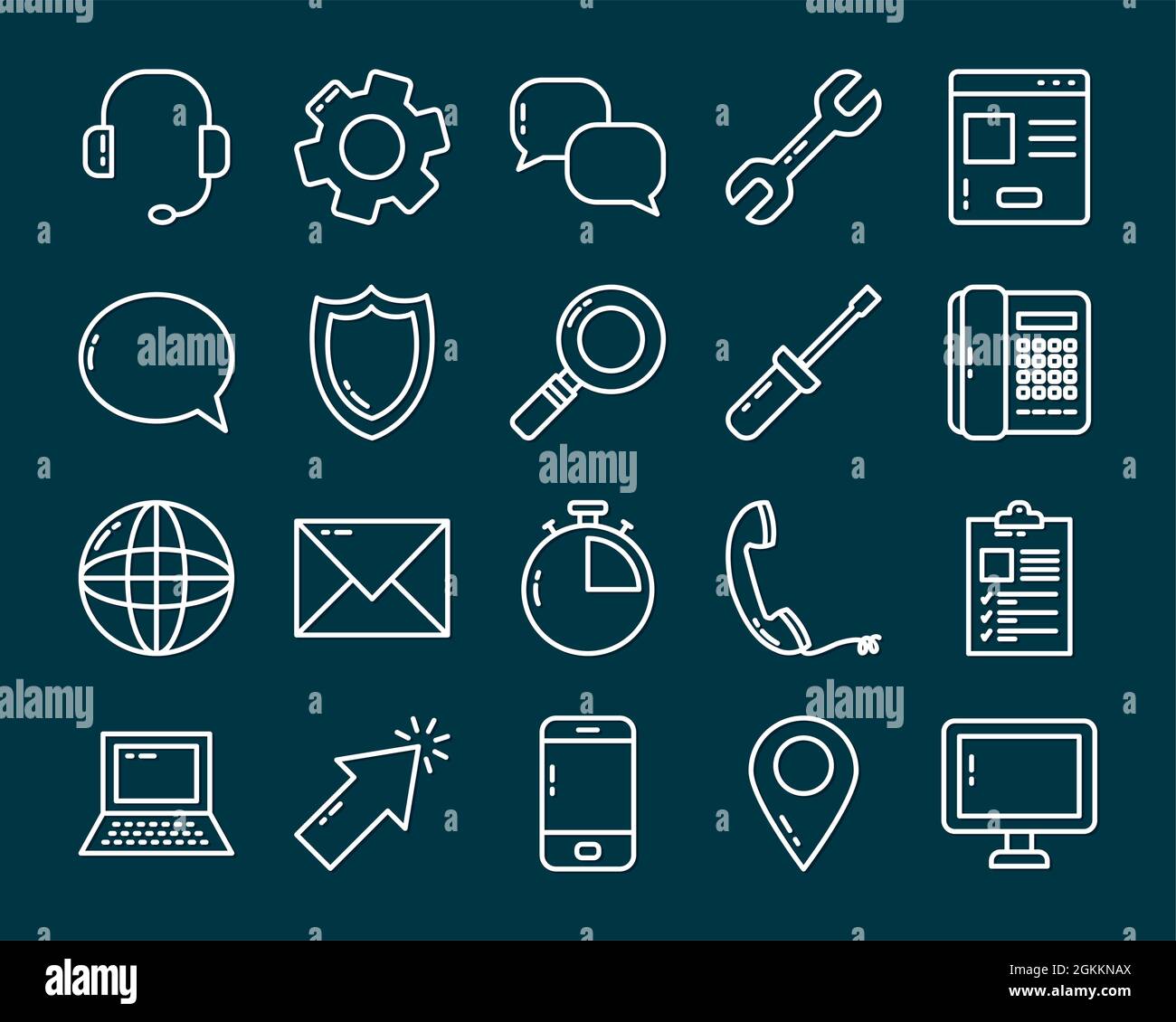 technology and support icon set Stock Vector Image & Art - Alamy
