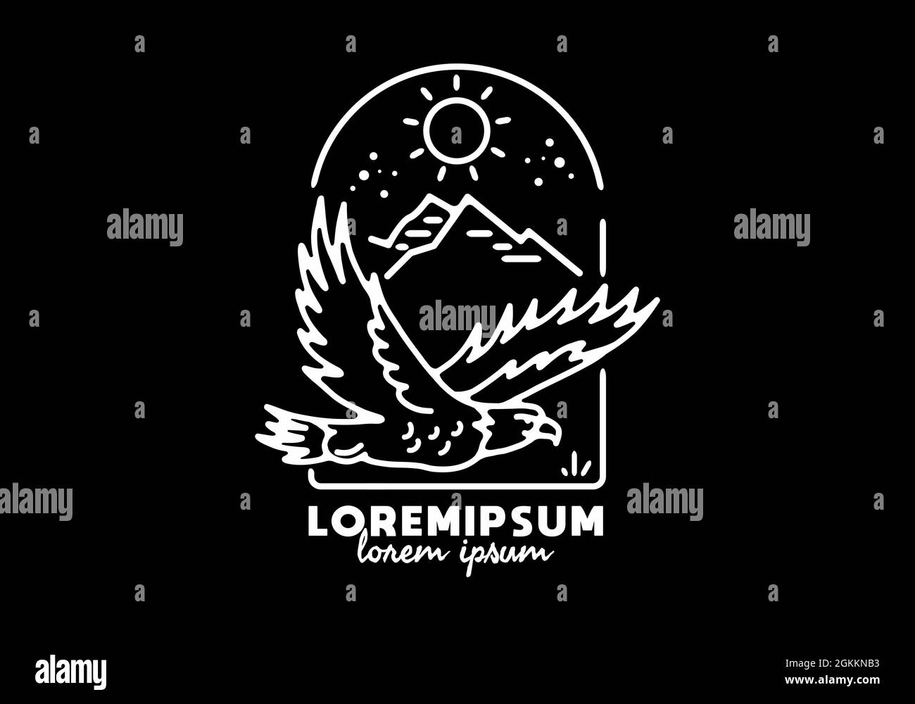 Line art illustration of flying eagle design Stock Vector Image & Art ...