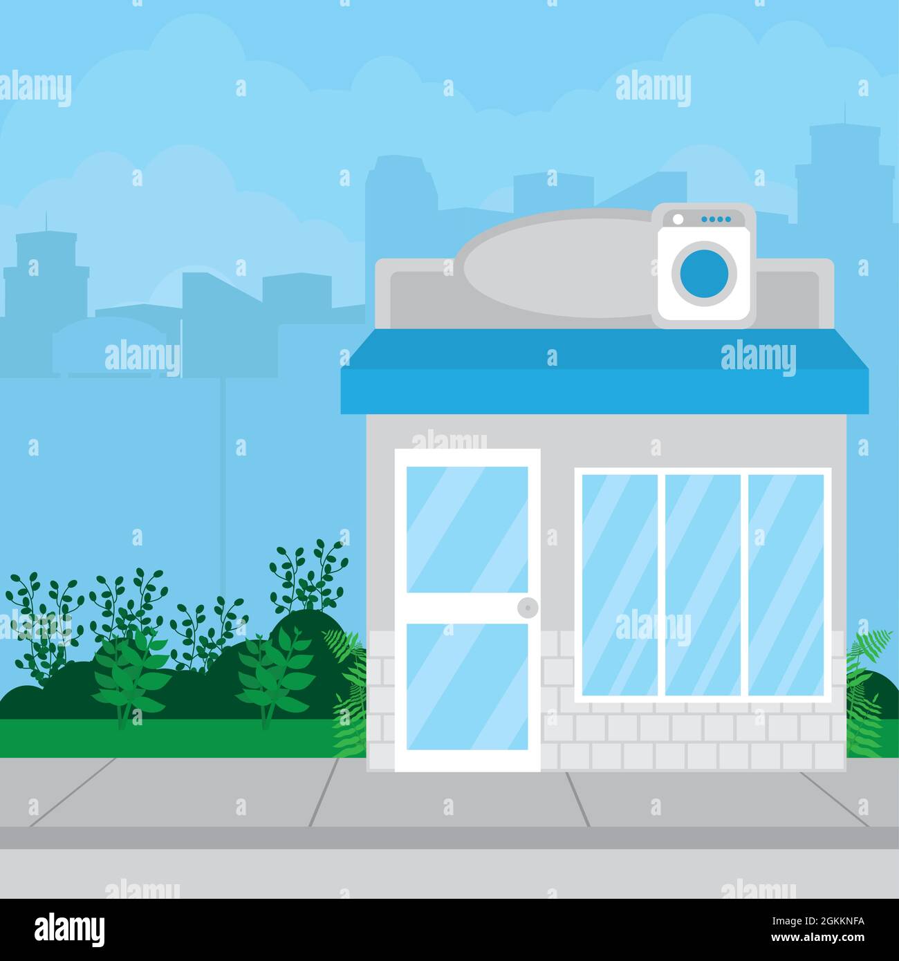Laundry storefront Stock Vector Images - Alamy