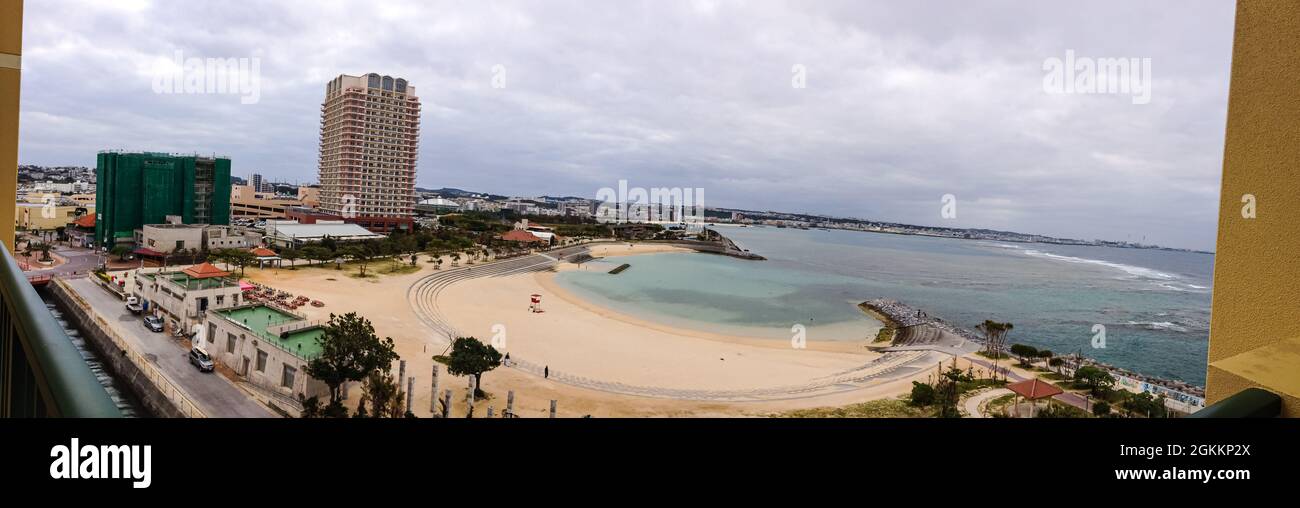 Panorama view of Chatan Park - A distant view of Chatan Park from a ...
