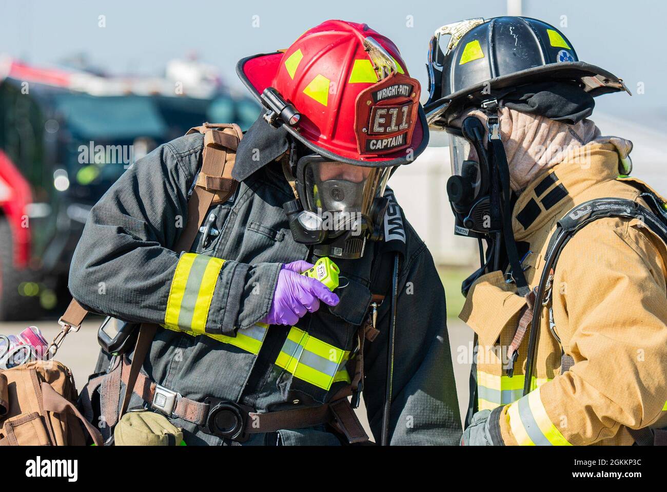 Adam Megnin, a captain with the 788th Civil Engineer Squadron Fire ...