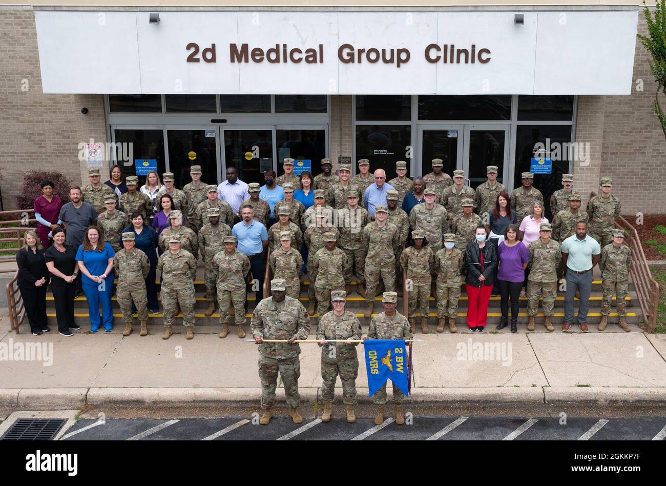 Members from the 2nd Operational Medical Readiness Squadron pose for a ...