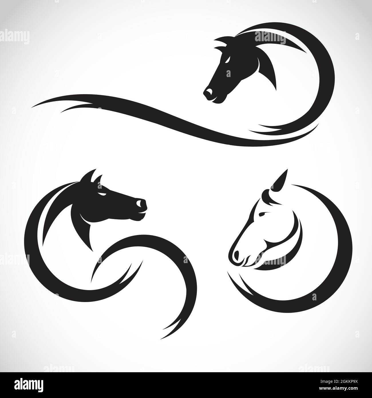Vector images of horse design on a white background Stock Vector Image ...