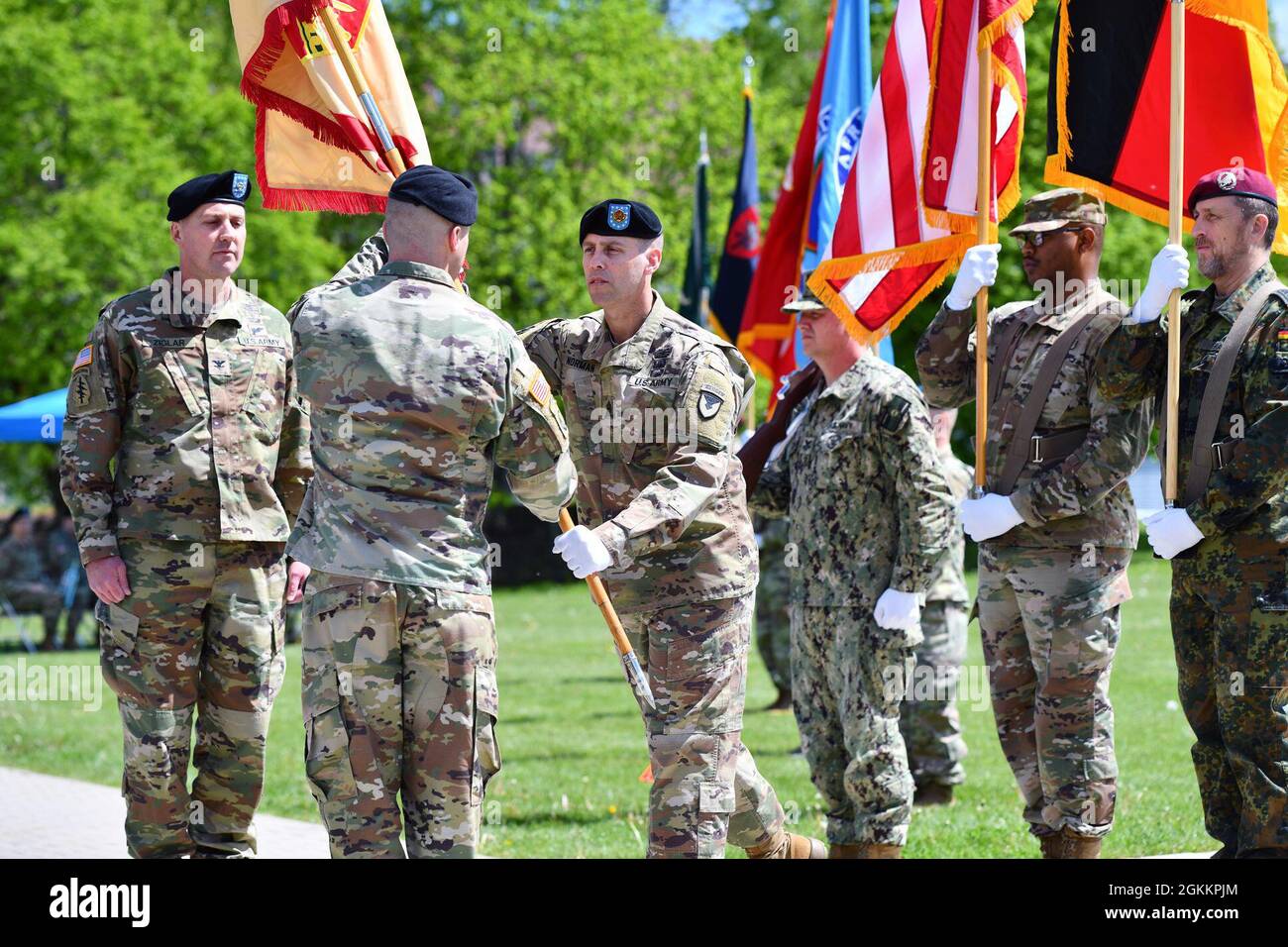 Col. Matthew T. Ziglar receives the garrison colors from Installation ...