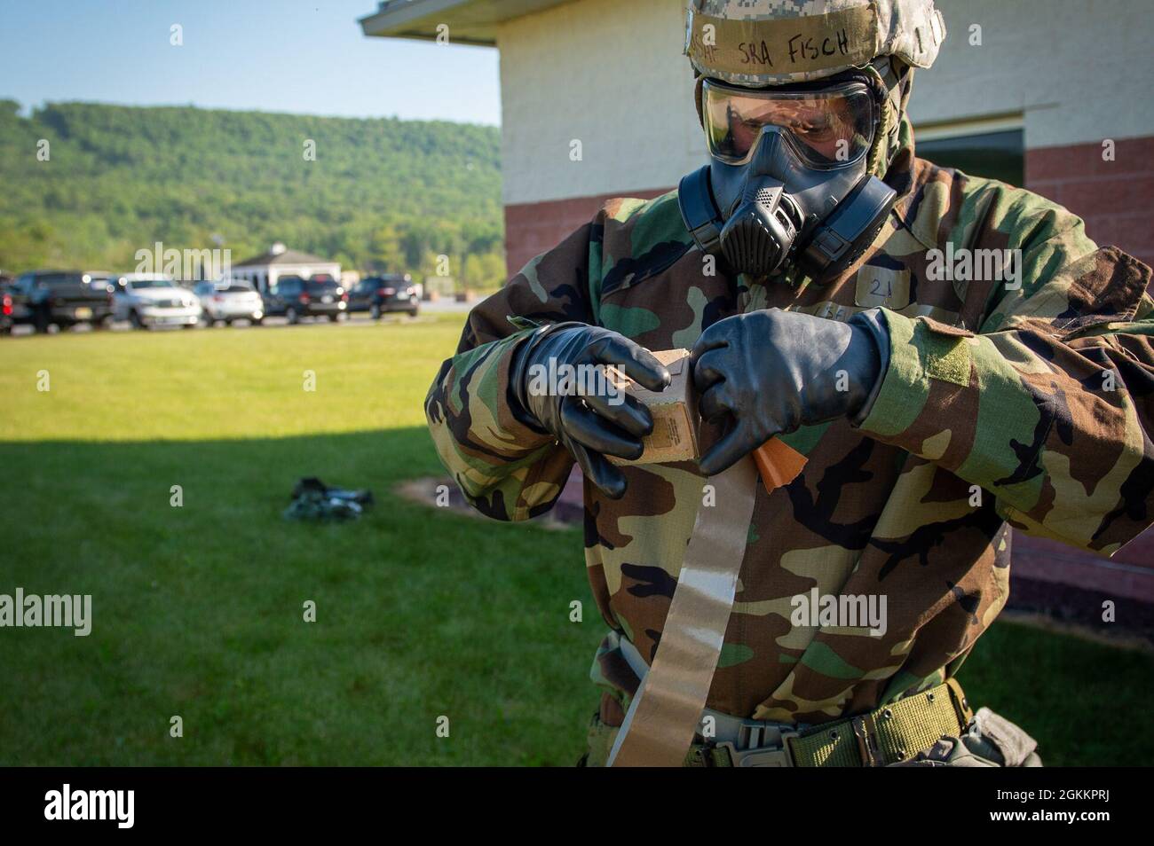 U.S. Air Force Senior Airman Ben Fisch, an emergency management ...