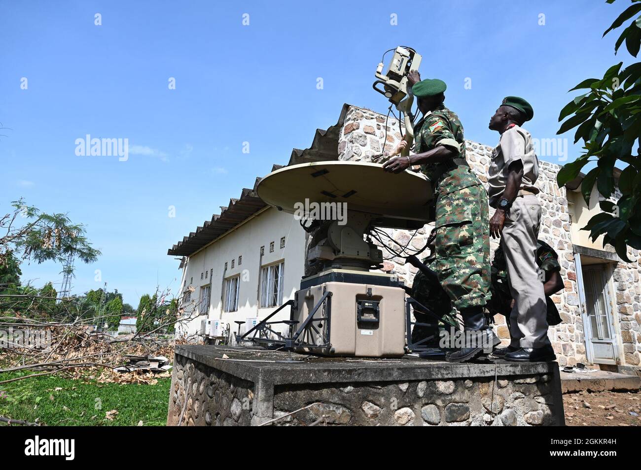 Burundi soldiers dismantle a SIPR NIPR Access Point Terminal (SNAP) at ...