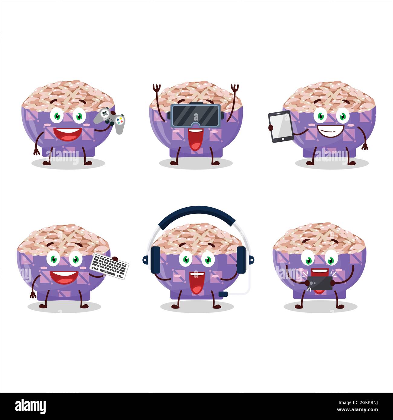 Rose matta rice cartoon character are playing games with various cute ...