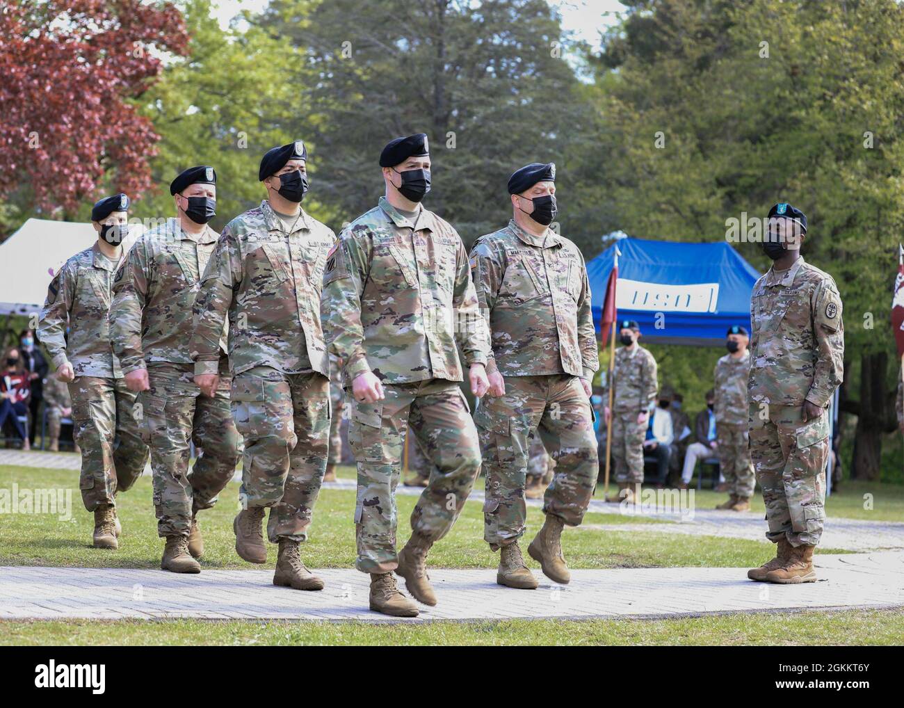 LANDSTUHL, Germany -- A troop formation marches across Landstuhl ...