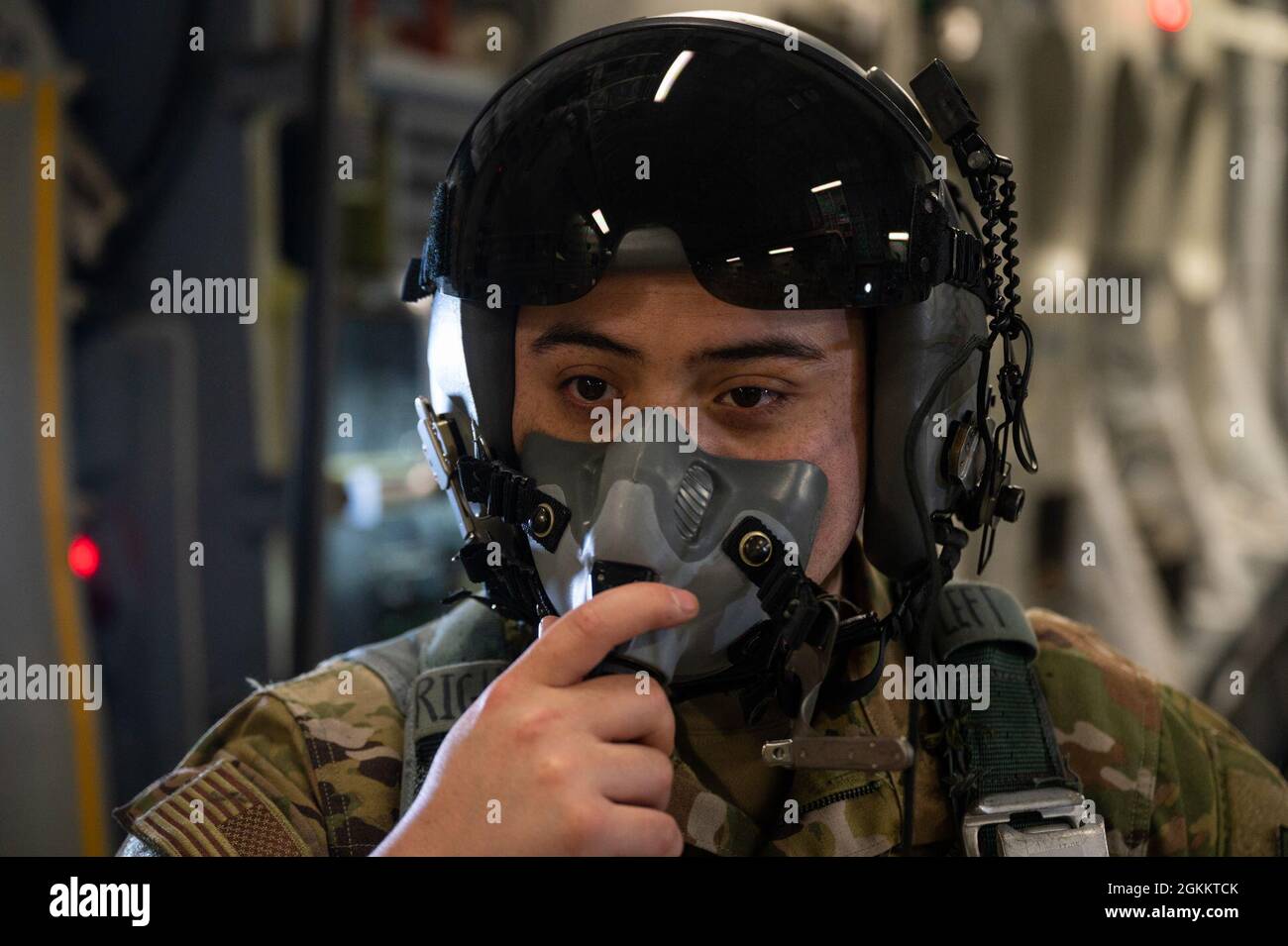 U.S. Air Force Staff Sgt. Jacob Villaruel, a loadmaster assigned to the ...