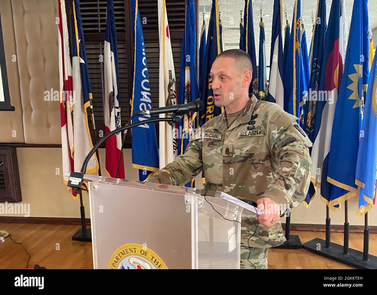 Fort Hamilton’s Command Sgt. Maj. Michael McCabe begins the observance ...