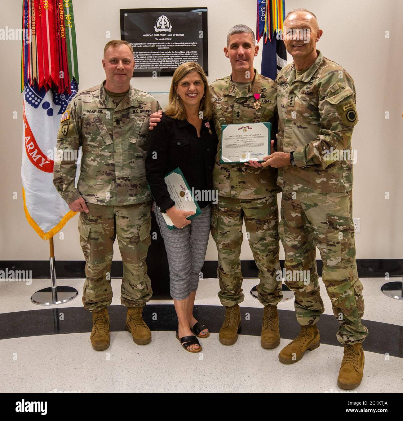 Lt. Gen. Randy George, commanding general of I Corps, presents Maj. Gen ...