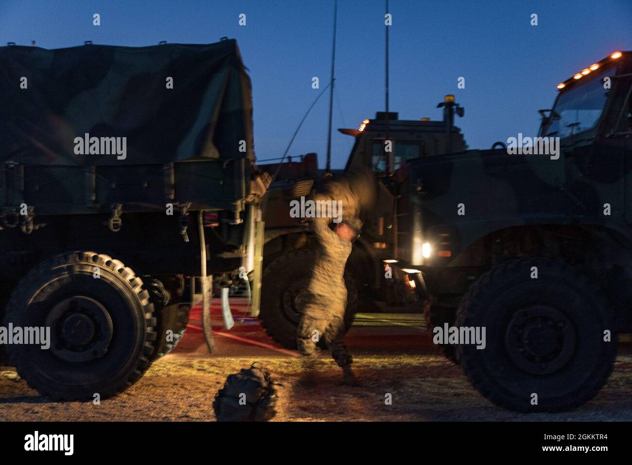 U.S. Marine Corps 1st Lt. Devon Bornschein, a platoon commander, puts ...