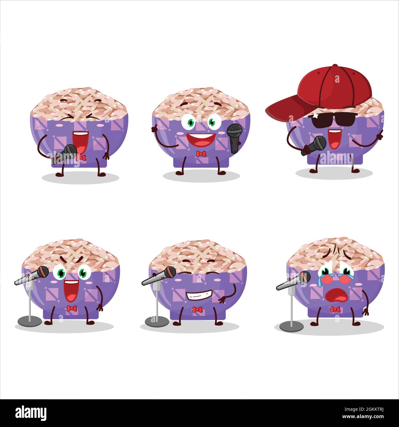 A Cute Cartoon design concept of rose matta rice singing a famous song ...