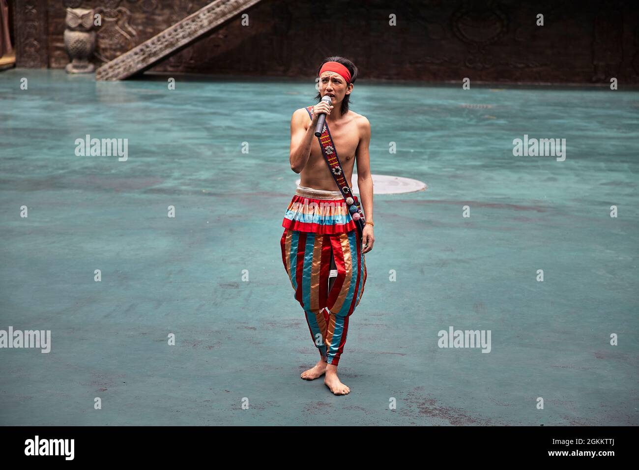 View of aboriginal people performing tribal dance at the Formosan ...