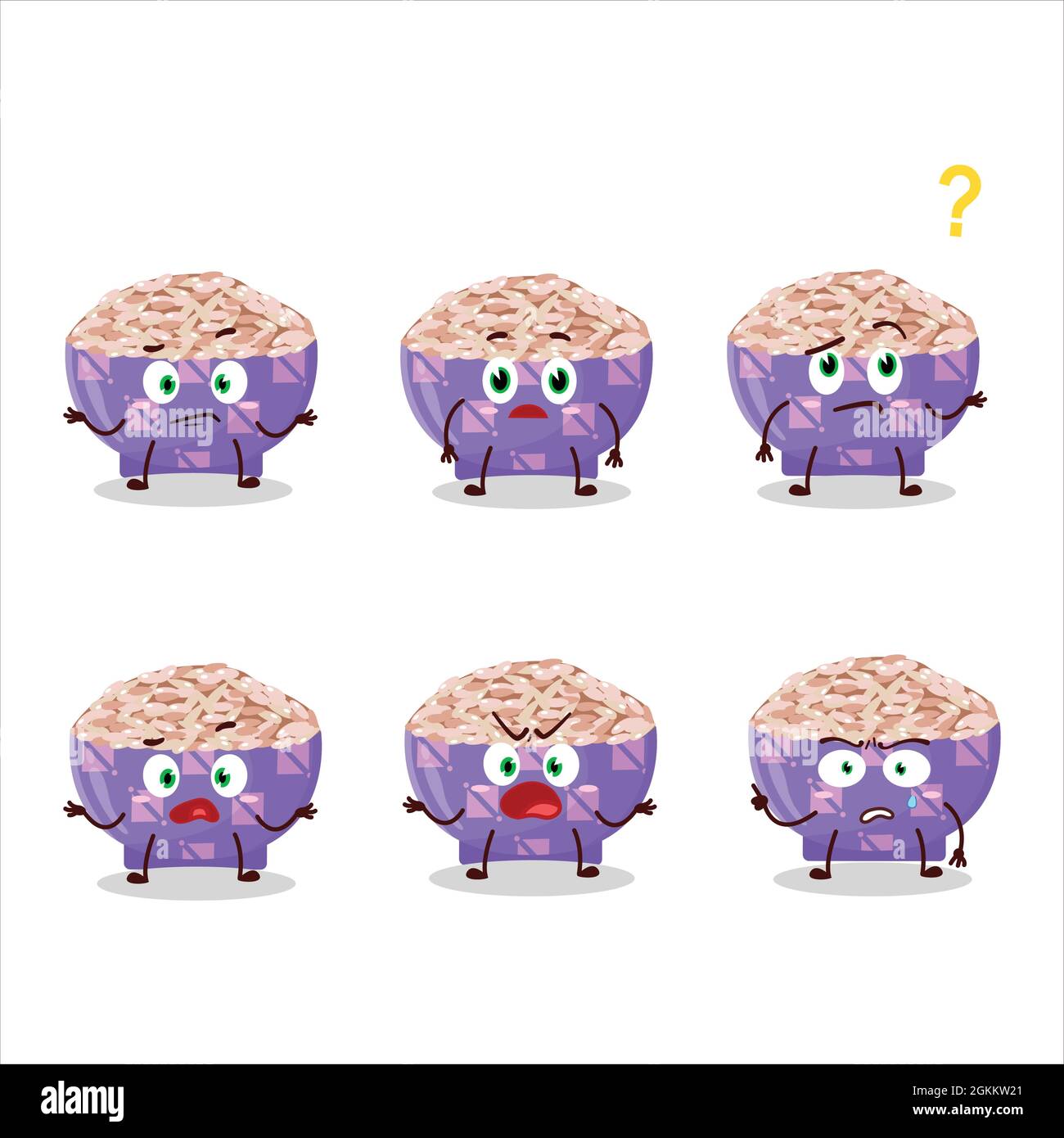 Cartoon character of rose matta rice with what expression. Vector ...