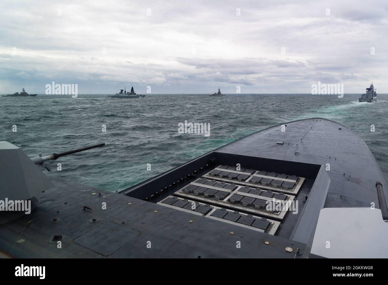 In the picture, a sailor from the Air Defense Frigate (FDA) Forbin ...
