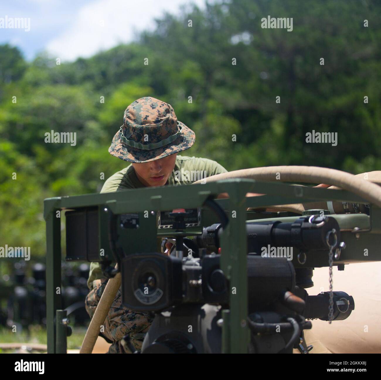 A U.S. Marine with Combat Logistics Battalion 31, 31st Marine ...