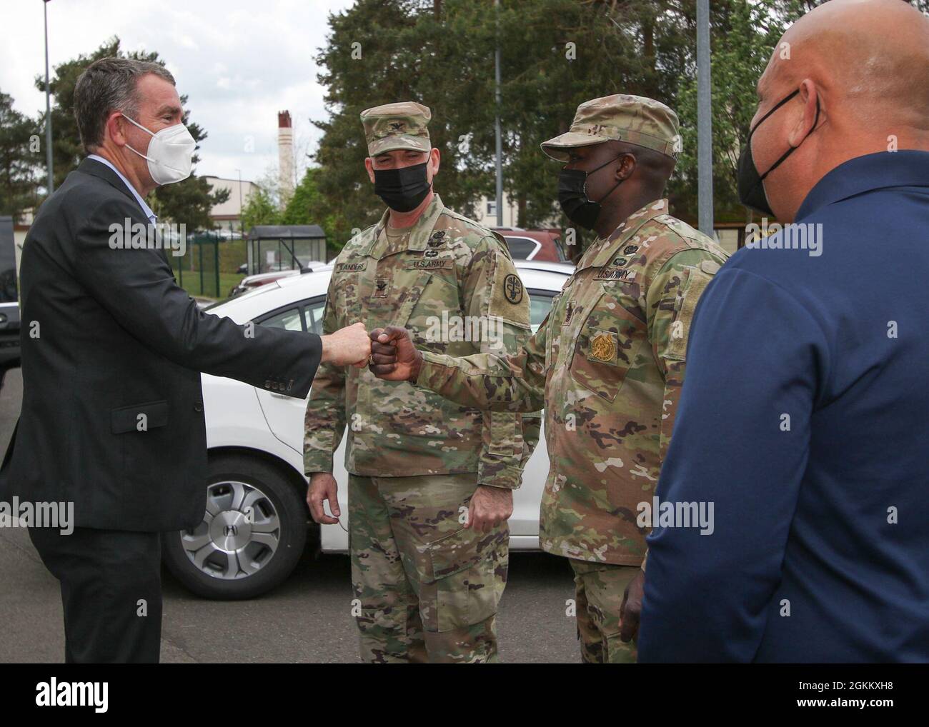 U.S. Army Col. Andrew Landers (center), commander, Landstuhl Regional ...