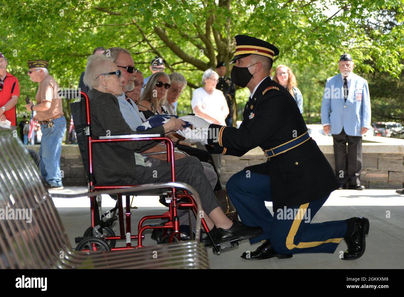 New York Army National Guard Capt. Eric Samson presents the American ...