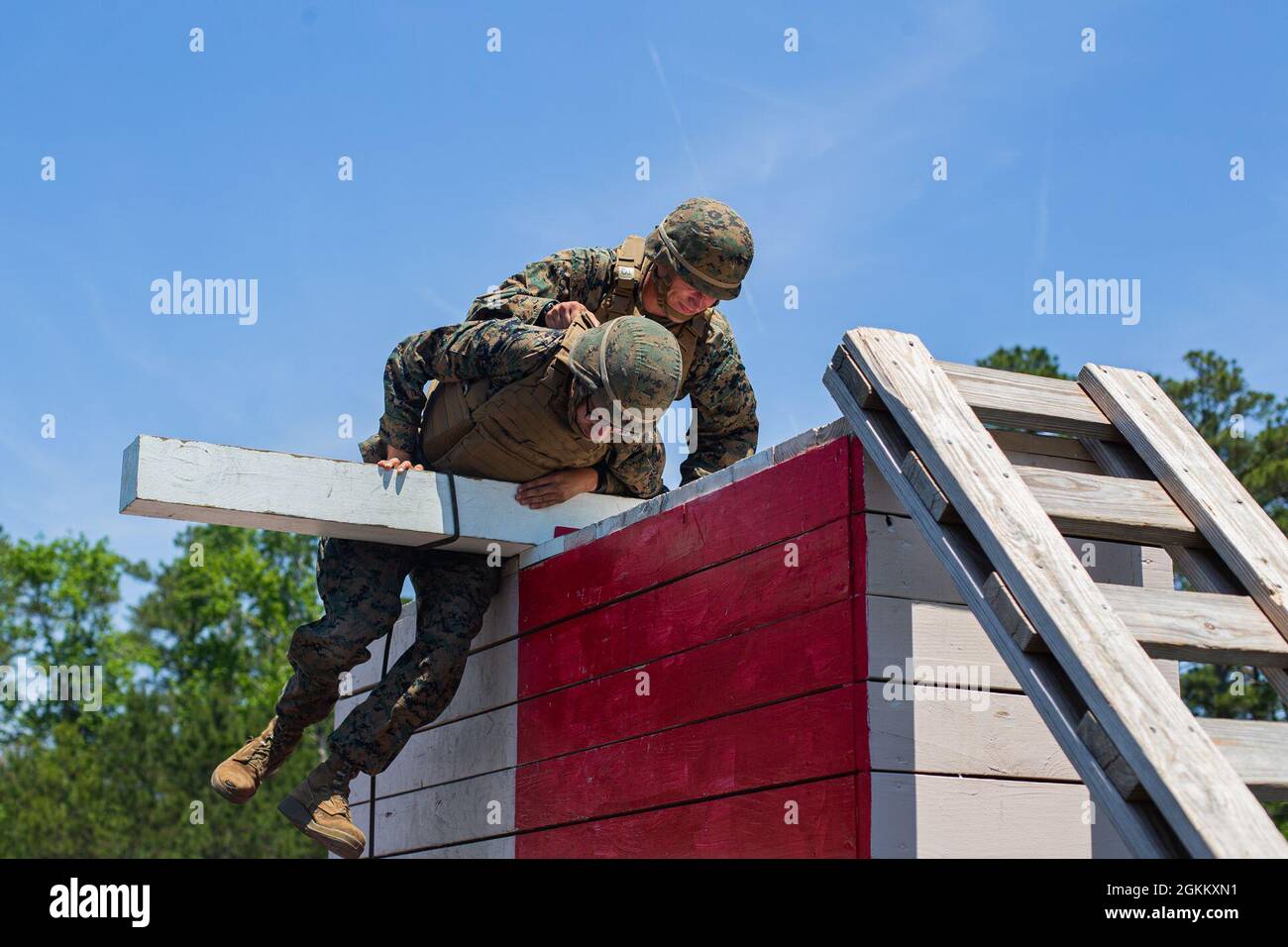 U.S. Marine Corps Lance Cpl. Vance Mader, left, and Lance Cpl. Andrew ...