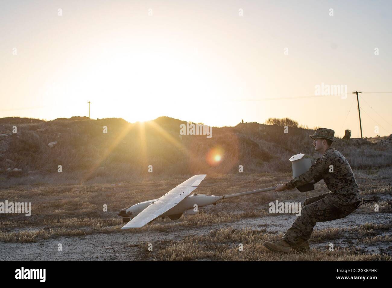 U.S. Marine Corps Cpl. Hudson Poole, an unmanned aerial systems ...