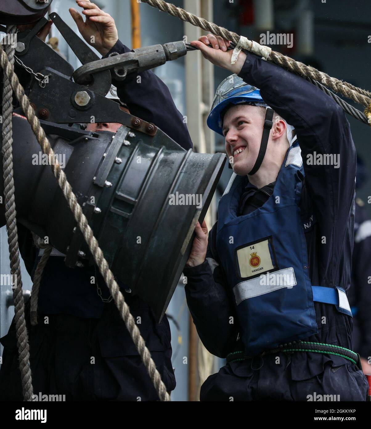 Royal Navy Type 45 destroyer HMS Dragon (D35) conducted a replenishment ...