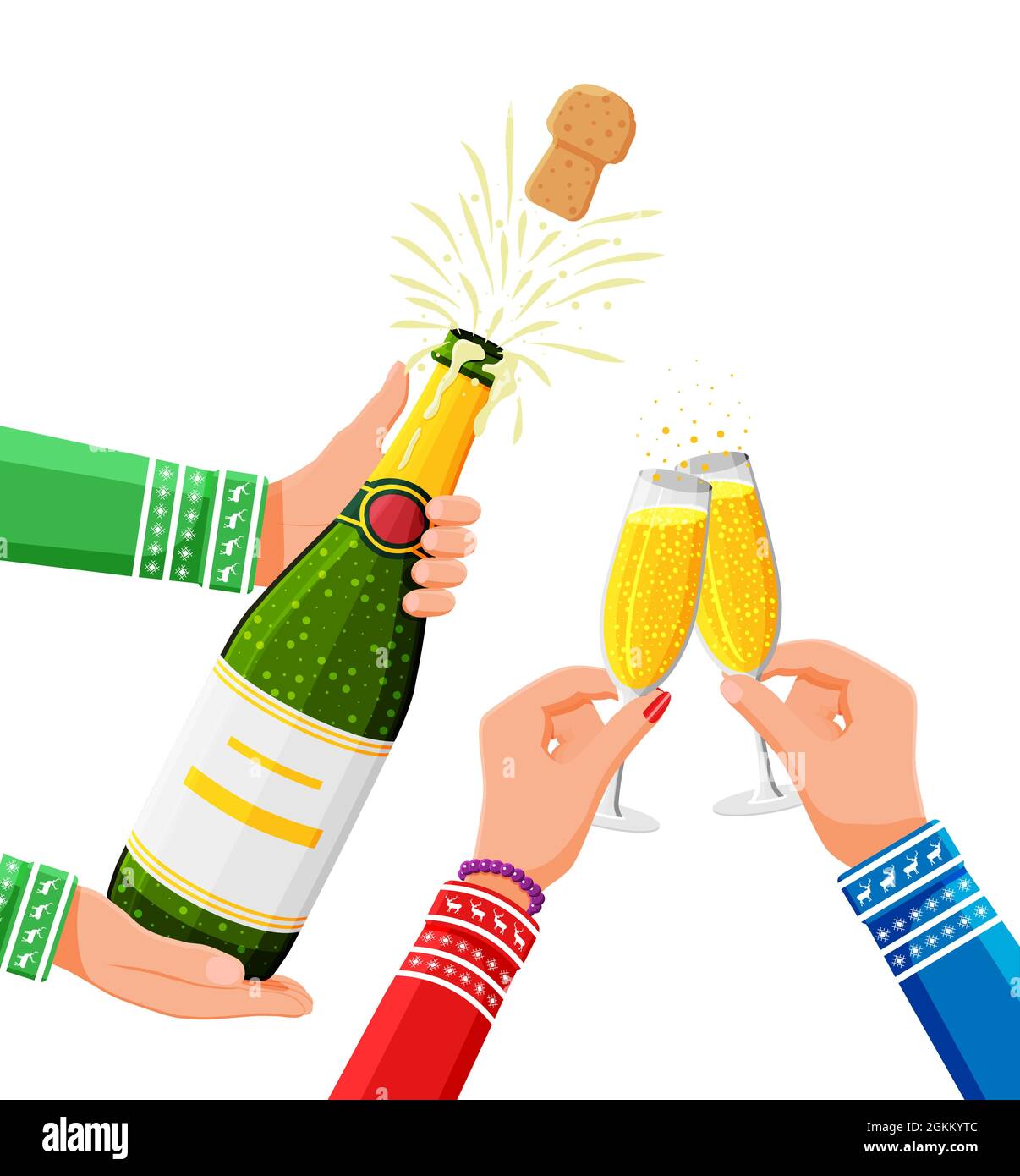 Bottle clinking Stock Vector Images - Alamy