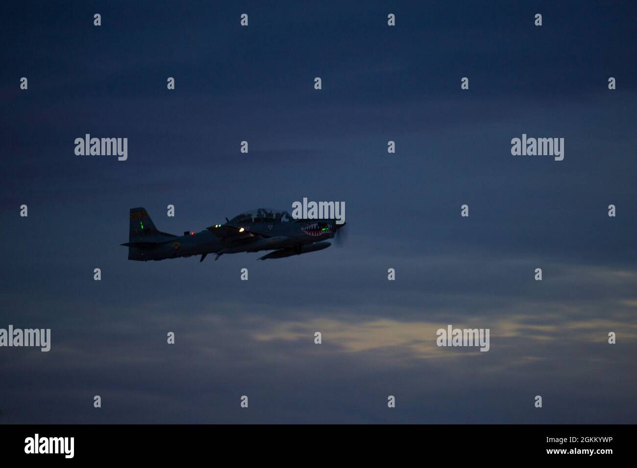 Colombian Air Force A-29B Super Tucano takes off from Davis-Monthan Air ...