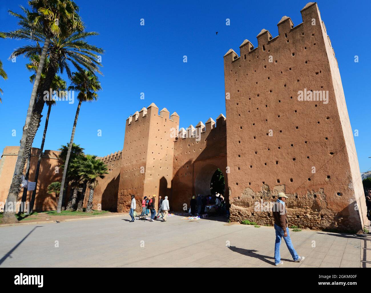 Bab el Had Square and the old city walls of Rabat, Morocco Stock Photo ...