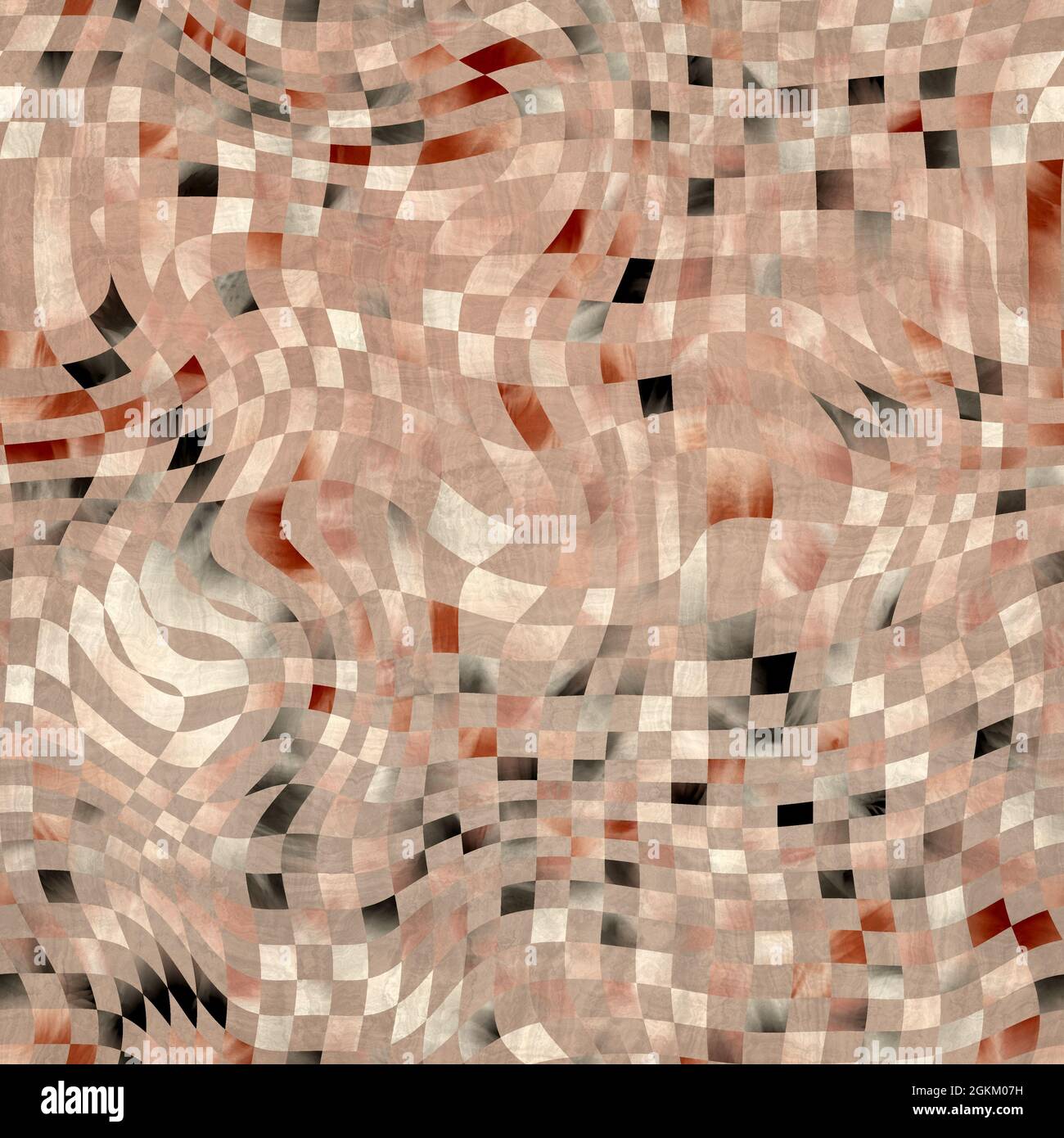 Seamless abstract wavy distorted check pattern for print Stock Photo ...
