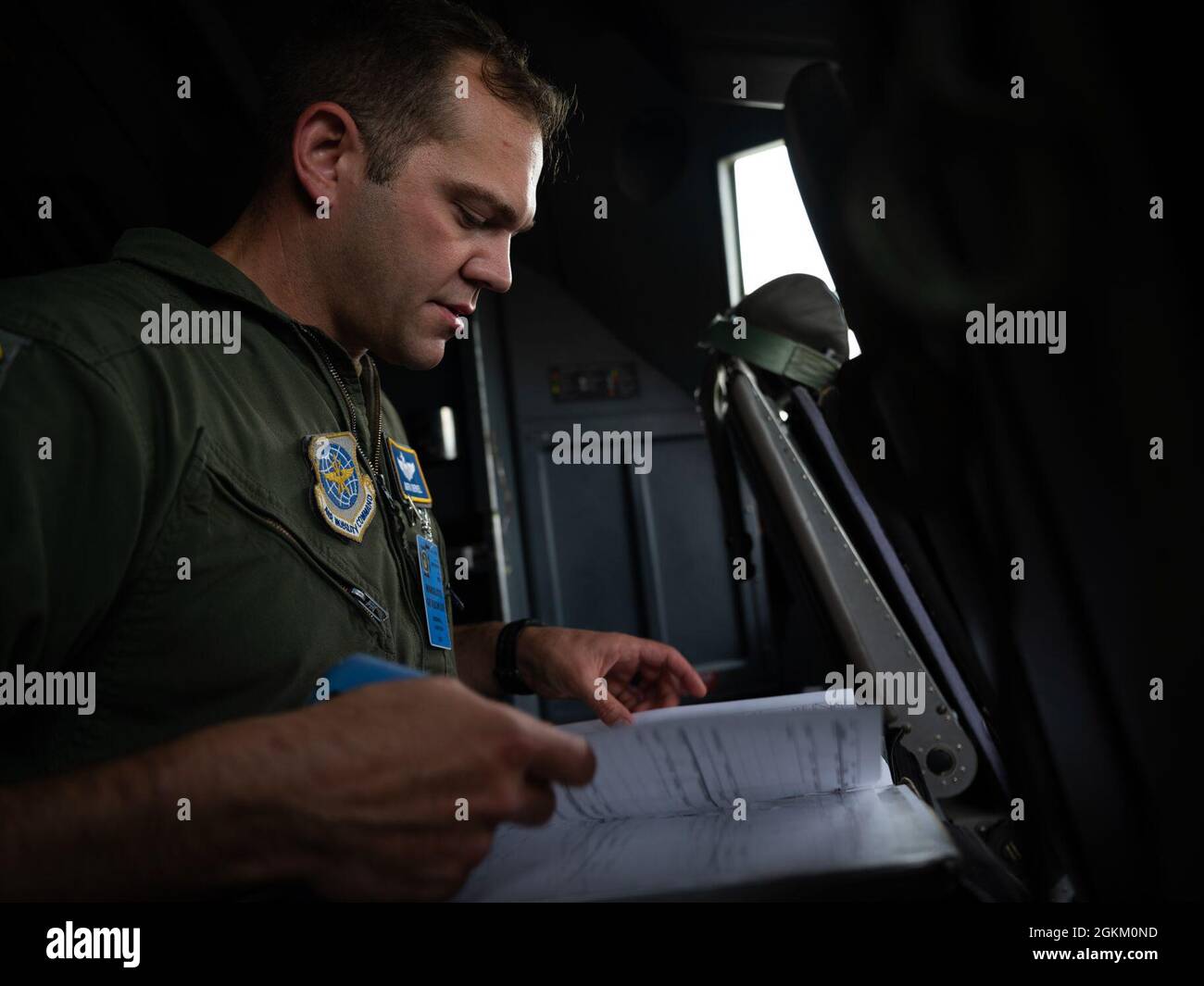 U.S. Air Force Maj. Austin Merkel, a pilot assigned to the 41st Airlift ...