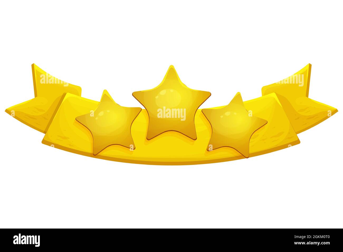 Golden ribbon banner victory sign with stars comic in cartoon style ...