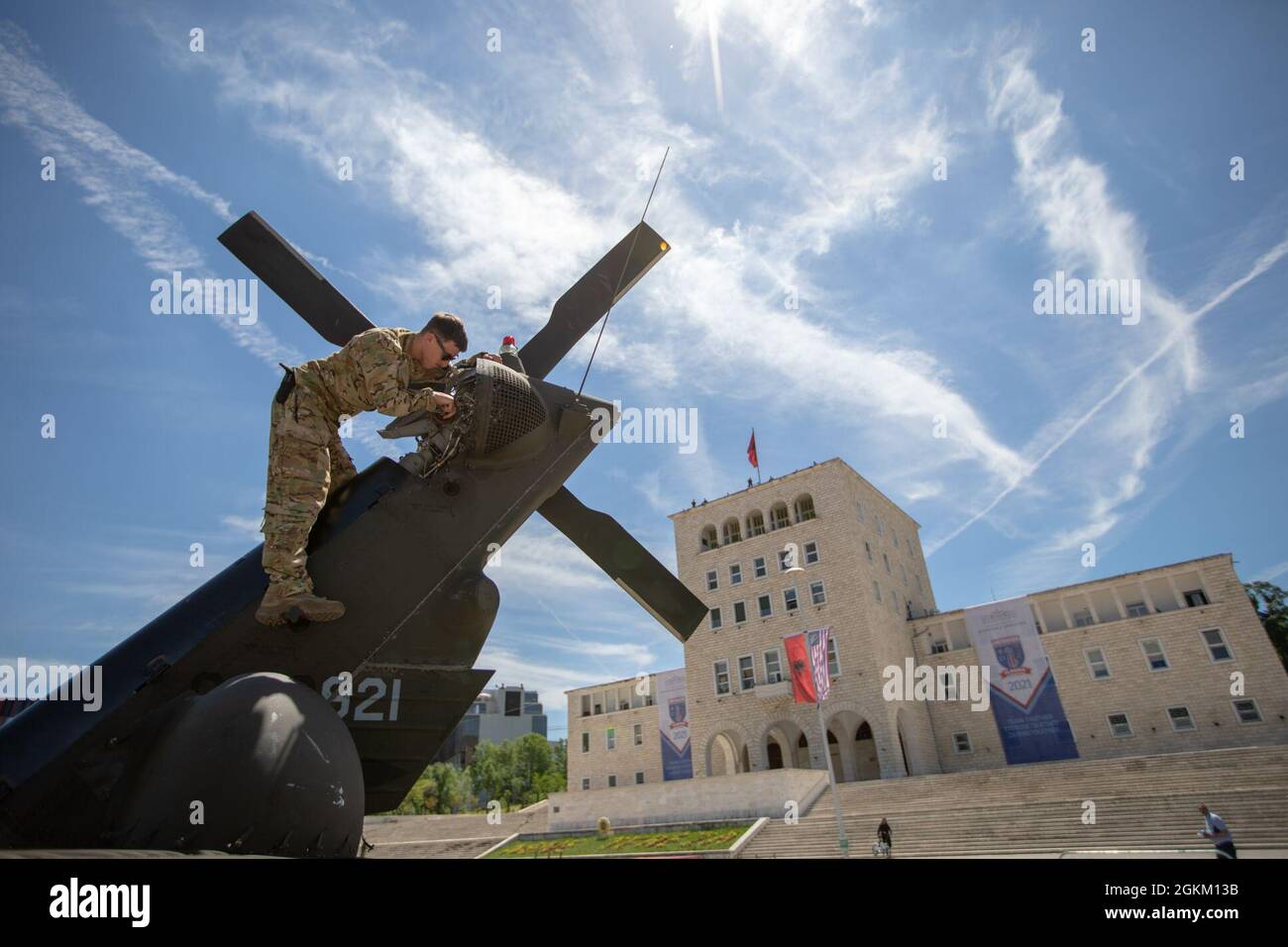 (TIRANA, Albania) --- Sgt. Henry Davis, a crew chief with the 1-131st ...