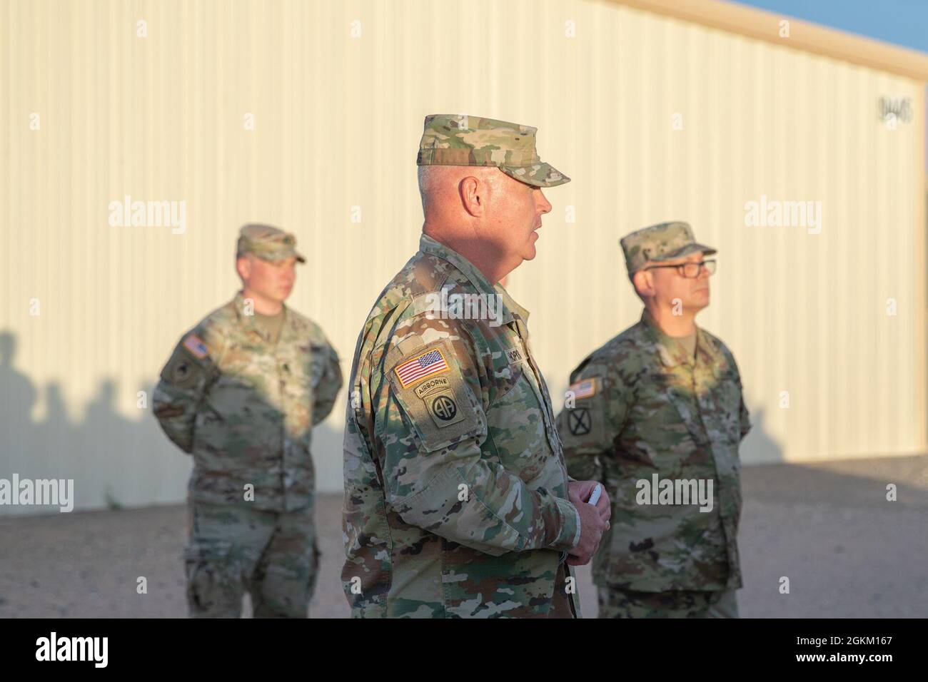 U.S. Army Col. Joseph Hopkins, offers comments during the promotion ...