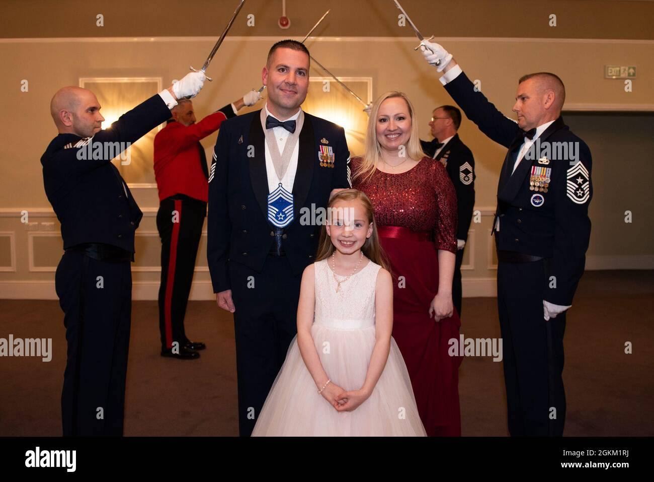 U.S. Space Force Senior Master Sgt. Kyle Mullen, center left, 423rd ...