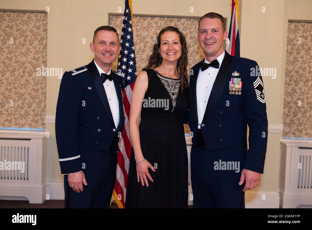 U.S. Air Force Col. Jon Hannah, left, 422nd Air Base Group commander ...
