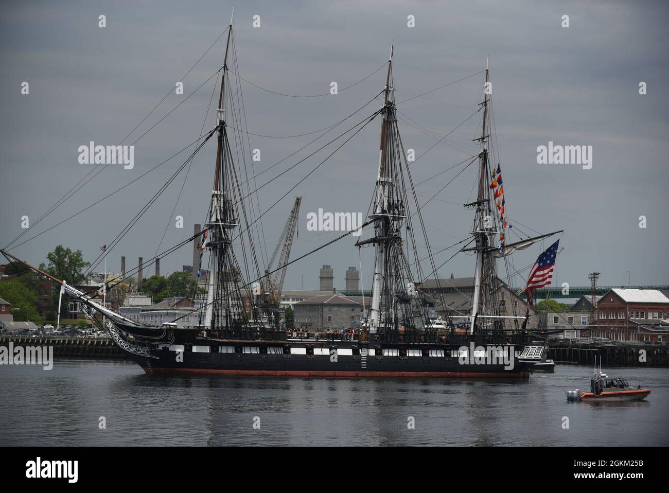 The USS Constitution got underway in the Boston Harbor for the first ...