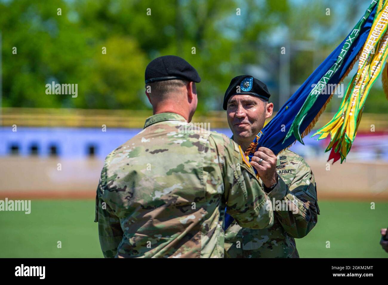 U.S. Army Lt. Col. Dylan W. Malcomb accepts the 1st Battalion, 210th ...