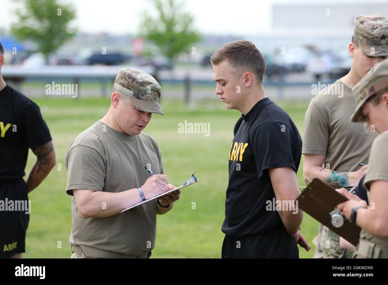 New York Army National Guard 2nd Lt. Scott Brock collects information ...