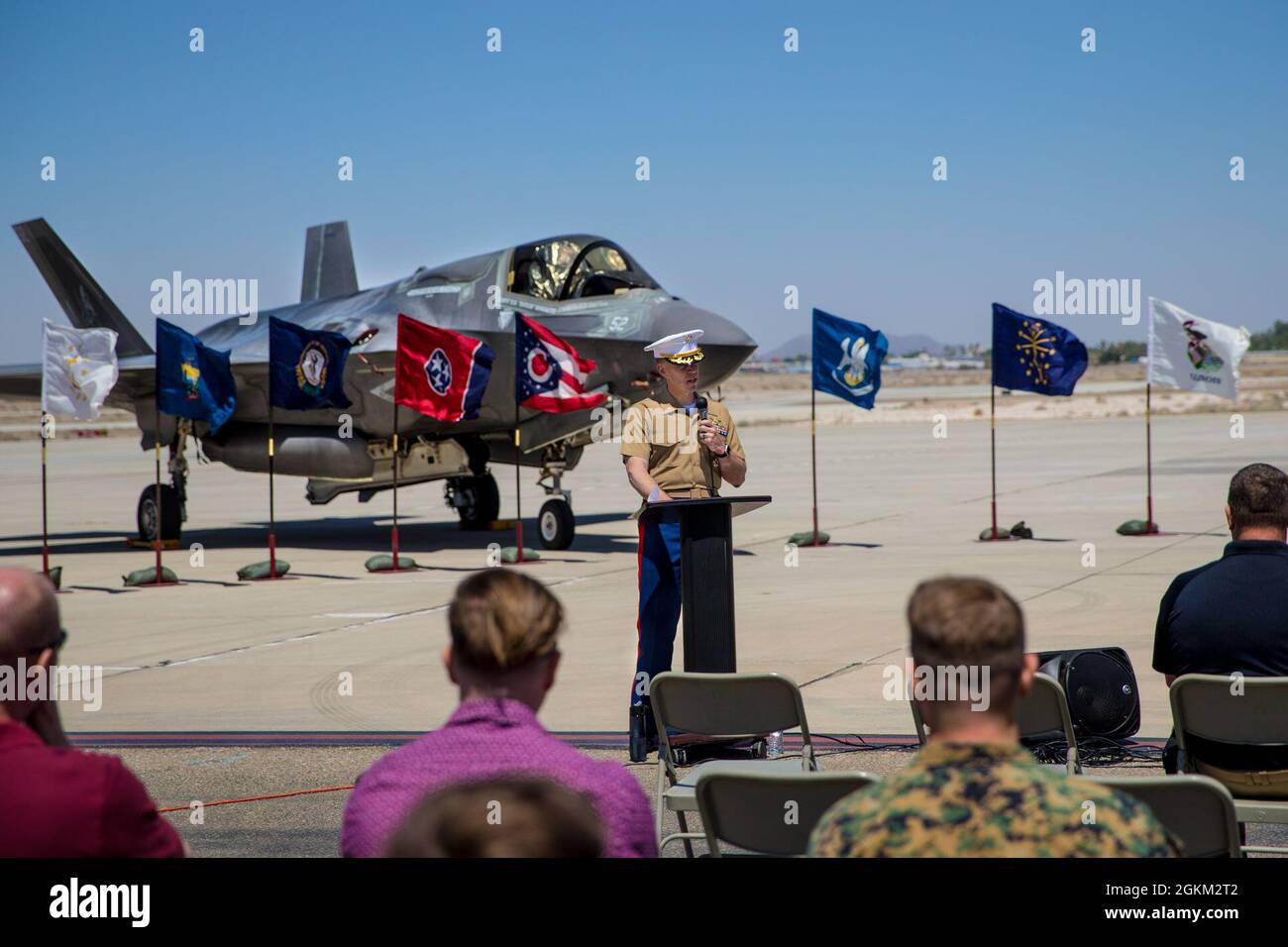 U.S. Marine Corps Lt. Col. Olgierd J. Weiss III addresses the crowd ...