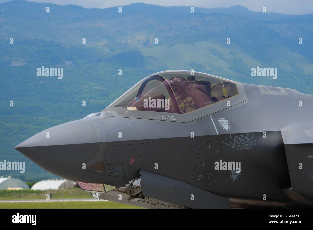 An Italian air force F-35A Lightning II pilot assigned to the 32nd Wing ...