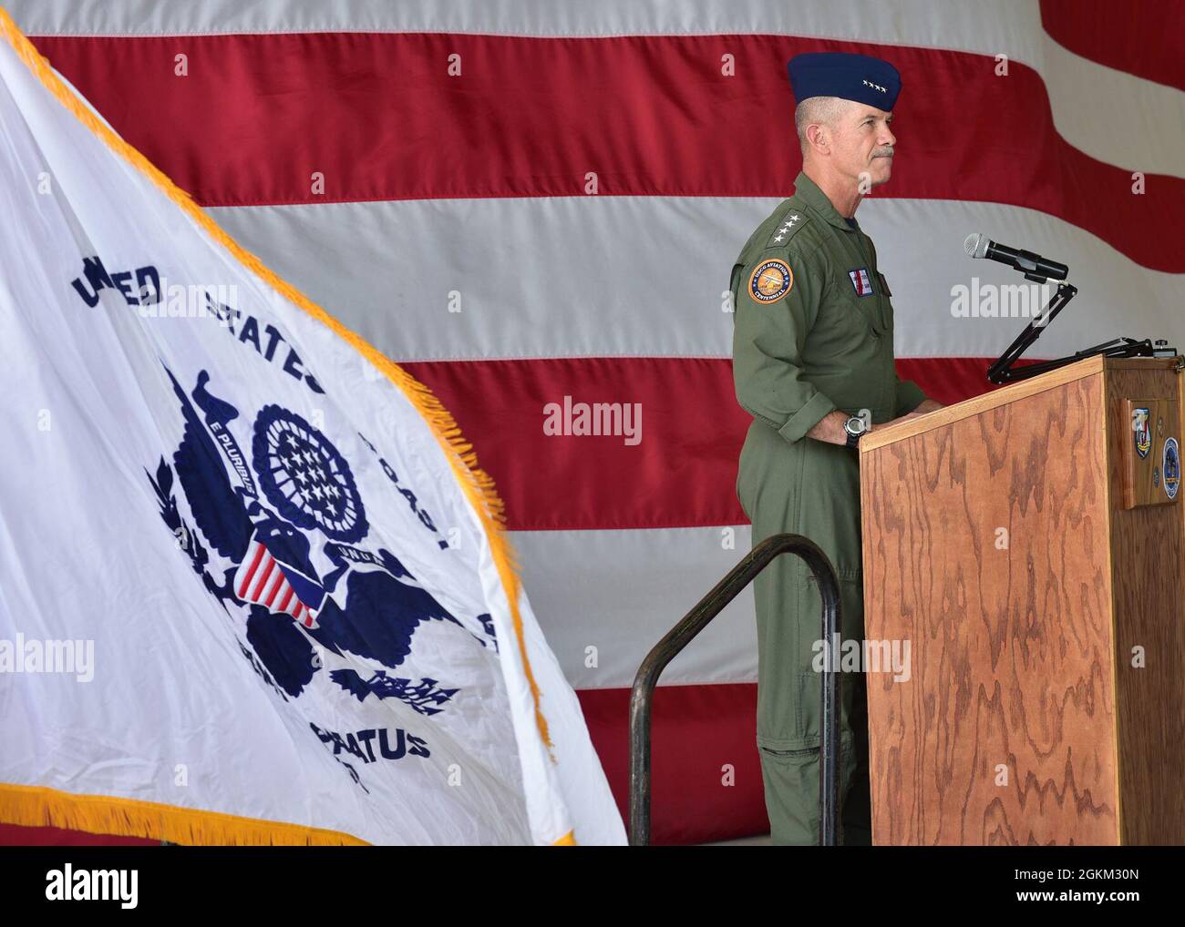 Admiral Charles Ray, Vice Commandant of the Coast Guard, speaks to the ...