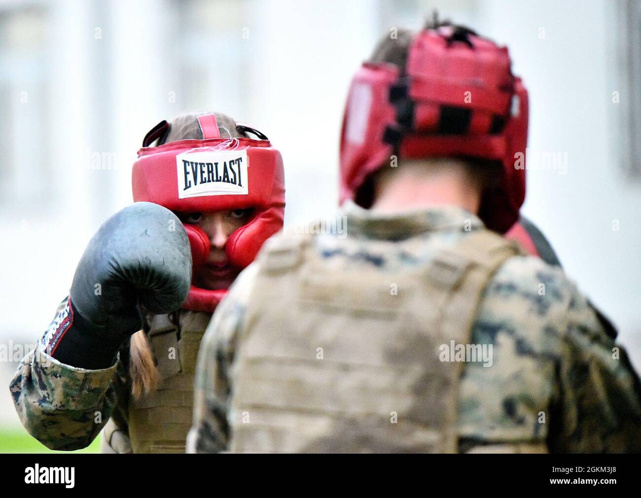 U.S. Marines with Marine Forces Europe and Africa (MARFOREUR/AF) spar ...