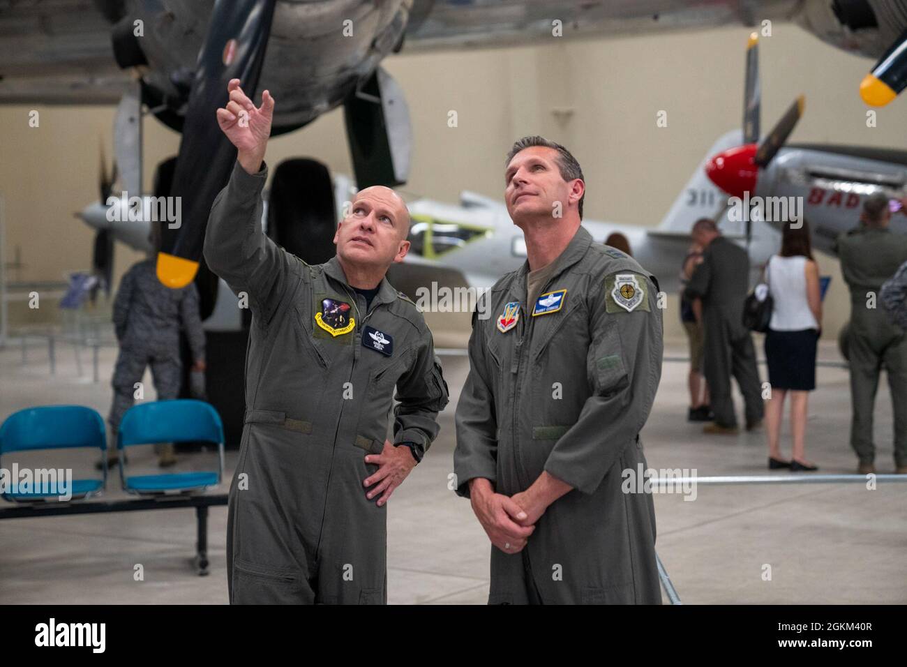 Colombian Air Force Commander, Gen. Ramses Rueda, points out an ...