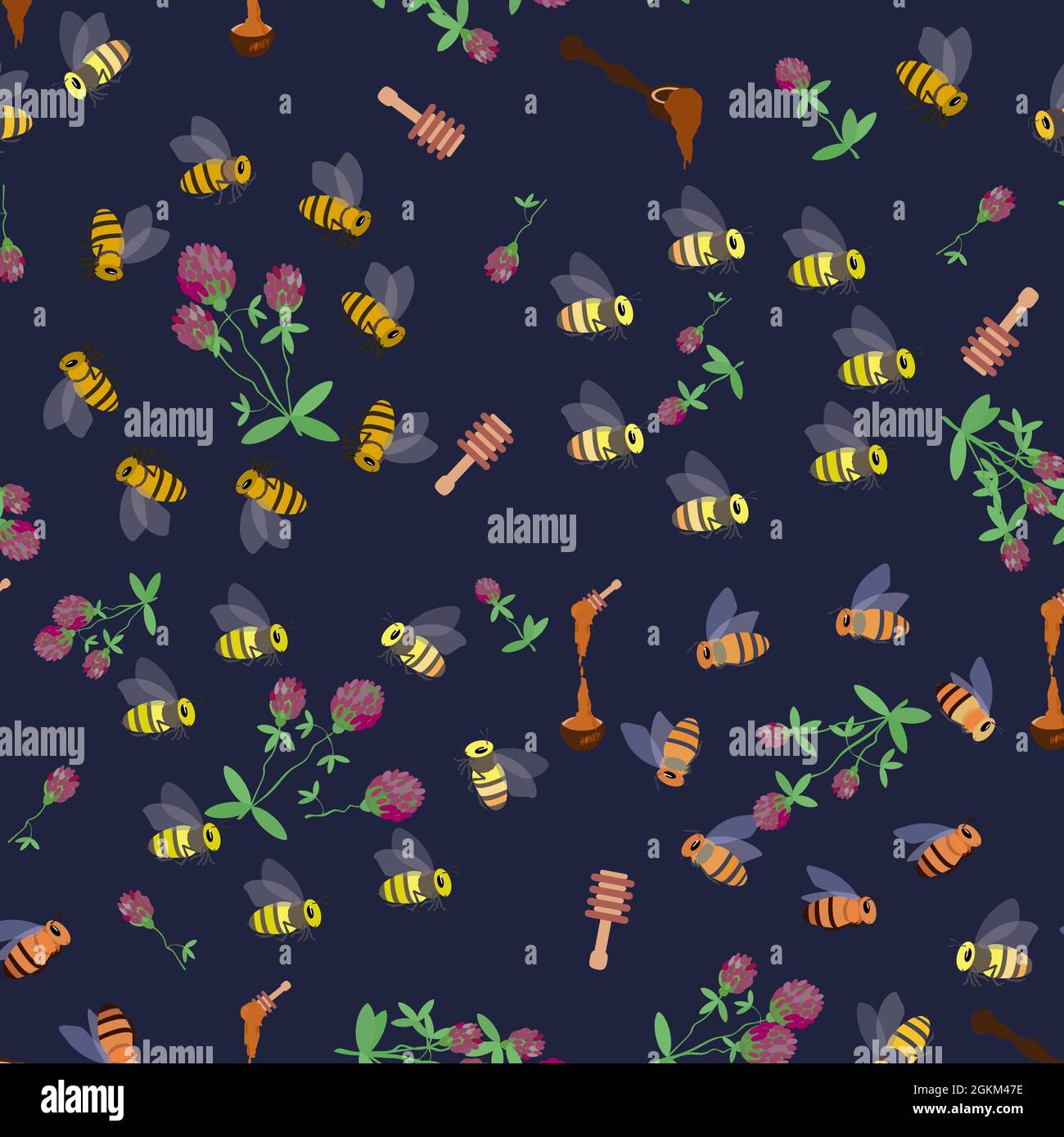 Bees honey vector seamless Stock Vector Images - Alamy