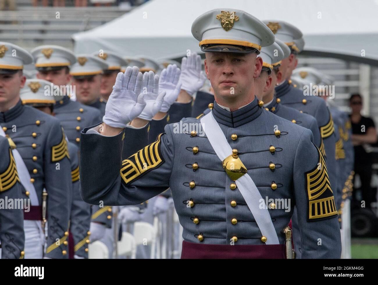 The graduating class of U.S. Military Academy cadets celebrate during ...