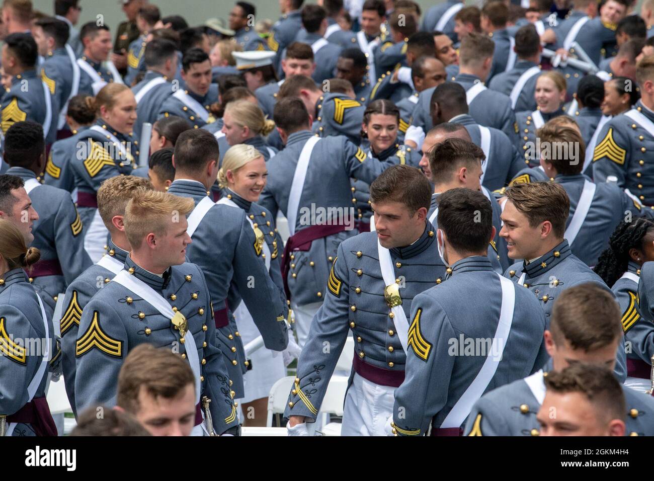 The graduating class of U.S. Military Academy cadets celebrate during ...